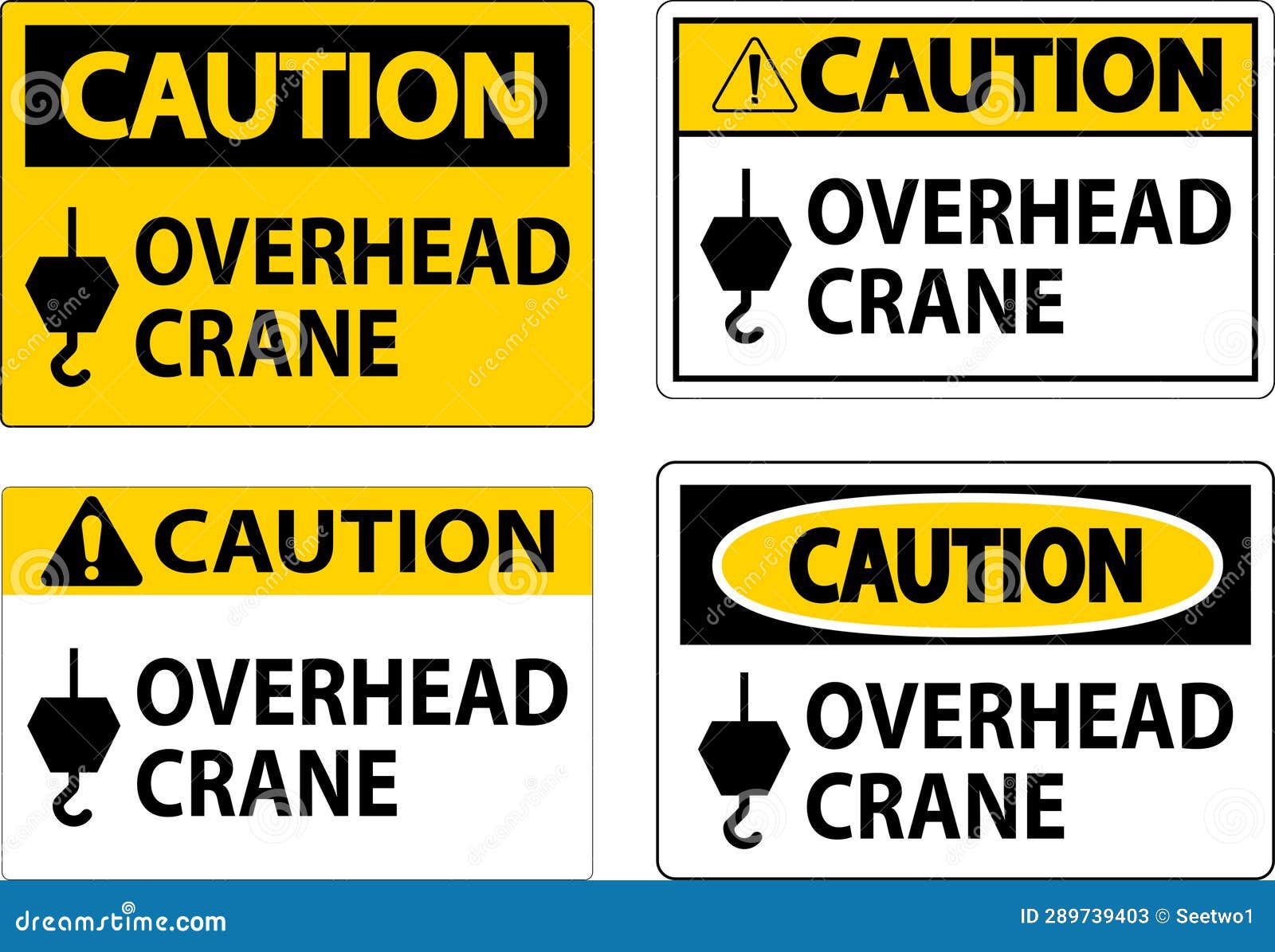 Caution Crane And Crane Hooks Vector Illustration | CartoonDealer.com ...