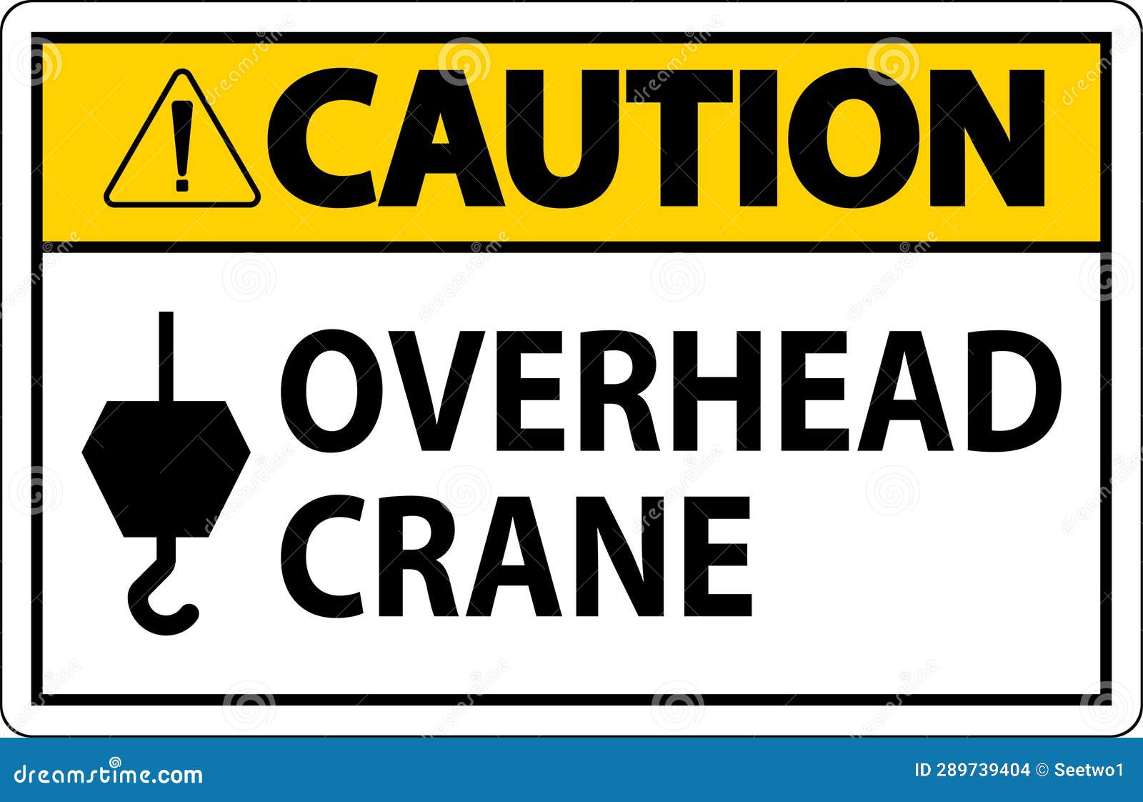 Caution Sign, Overhead Crane Stock Vector - Illustration of dangerous ...