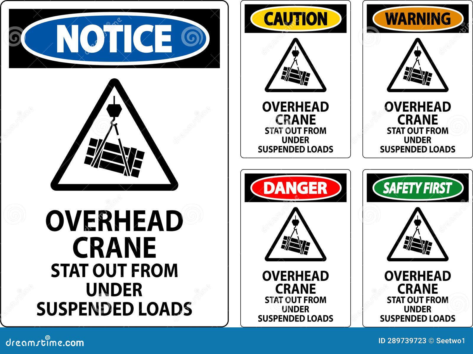 Caution Sign, Overhead Crane Suspended Loads Stock Vector ...