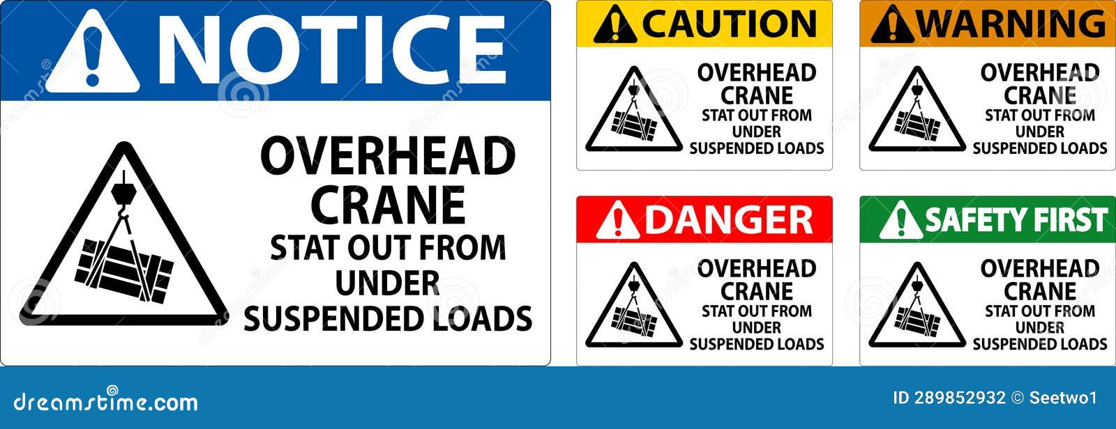 Caution Sign, Overhead Crane Suspended Loads Stock Vector ...