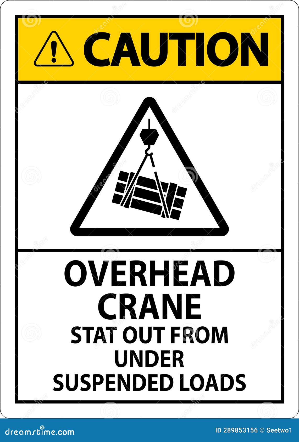 Caution Suspended Loads Symbol Sign, Vector Illustration, Isolated On ...
