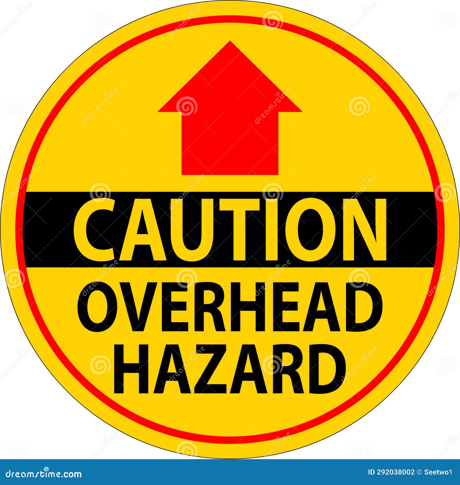 Caution Sign Overhead Hazard Stock Vector - Illustration of industry ...