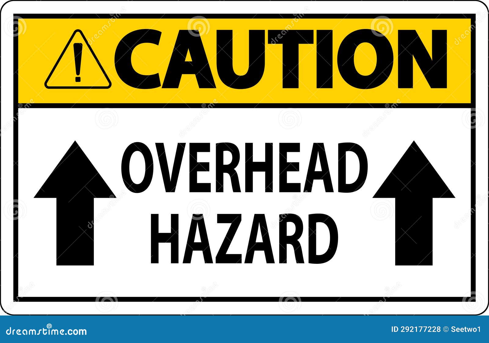 Caution Sign Overhead Hazard Stock Vector - Illustration of head ...