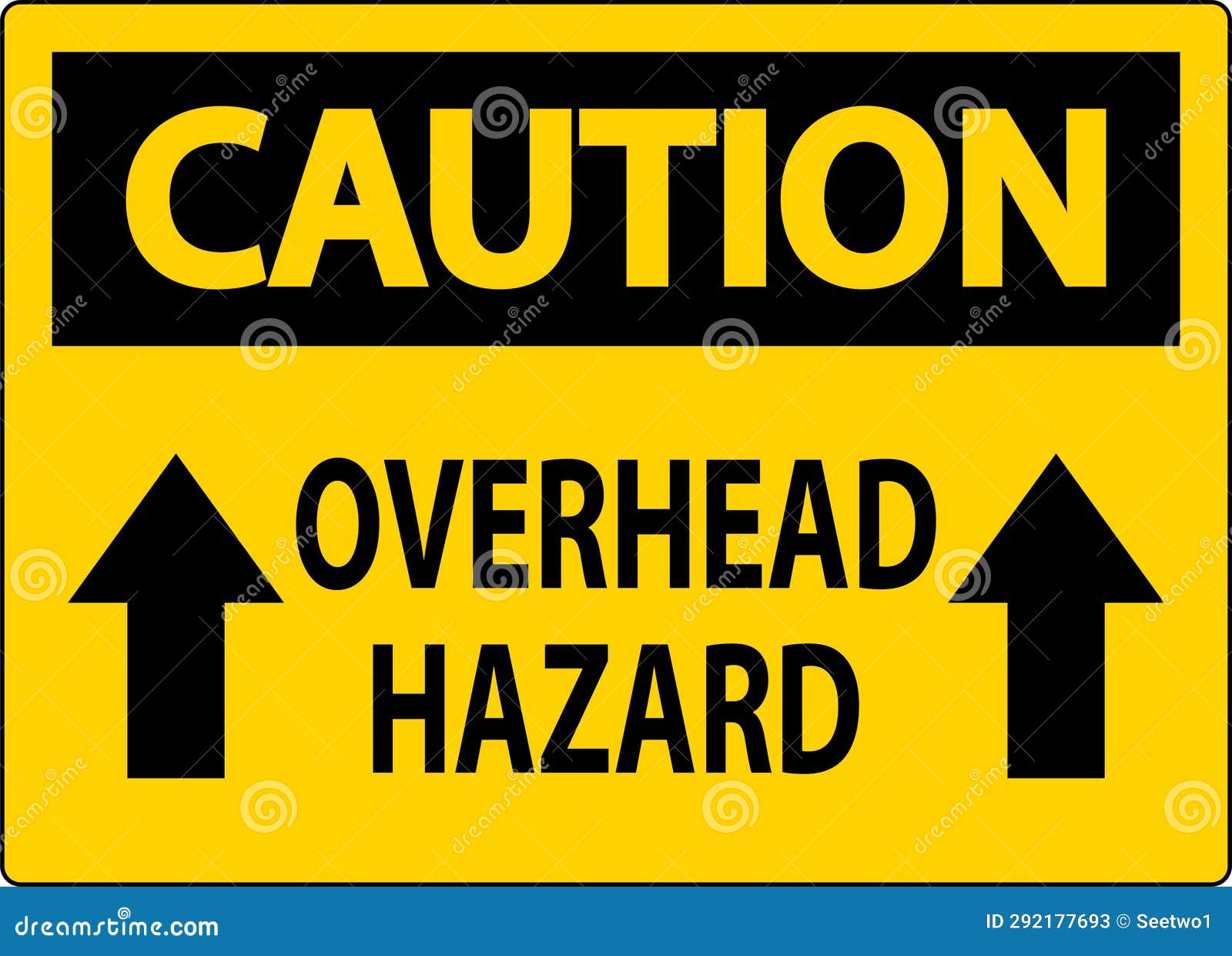 Caution Sign Overhead Hazard Stock Vector - Illustration of head ...