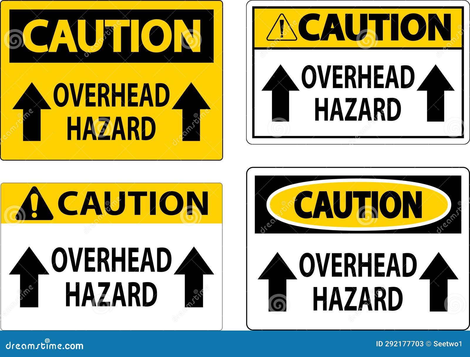 Caution Sign Overhead Hazard Stock Vector - Illustration of industrial ...