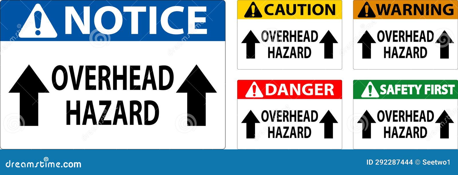Caution Sign Overhead Hazard Stock Vector - Illustration of black ...