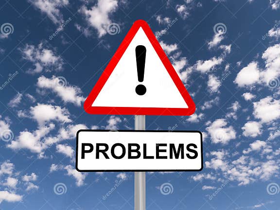 Caution sign problems stock photo. Image of cloud, issues - 39531838