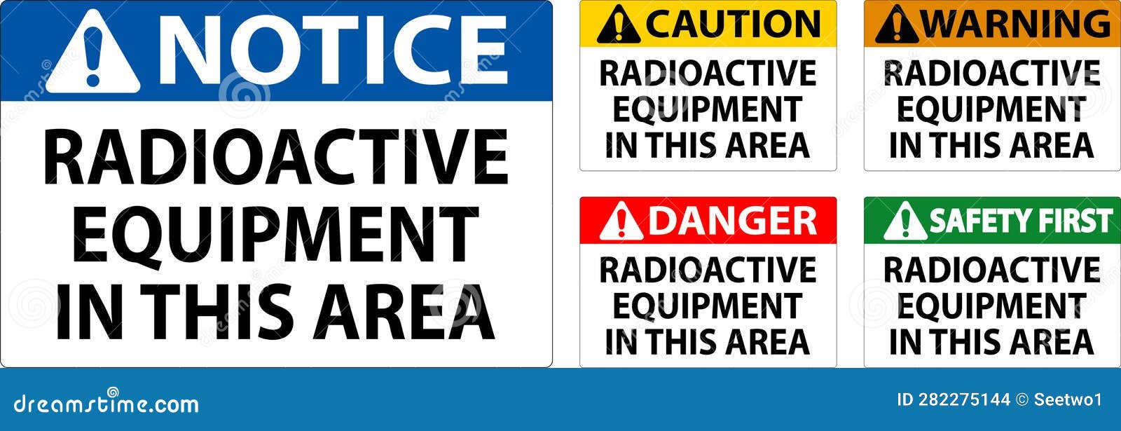 Caution Sign Caution Radioactive Equipment in this Area Stock Vector ...