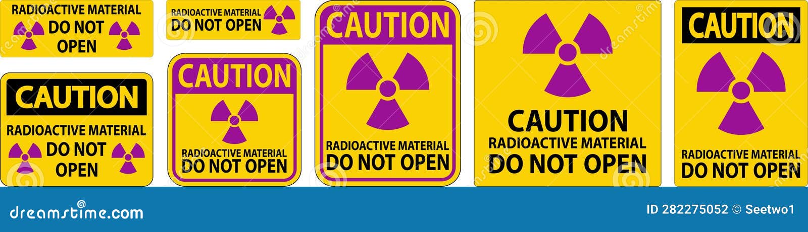 Caution Sign Radioactive Material Do Not Open Stock Vector ...
