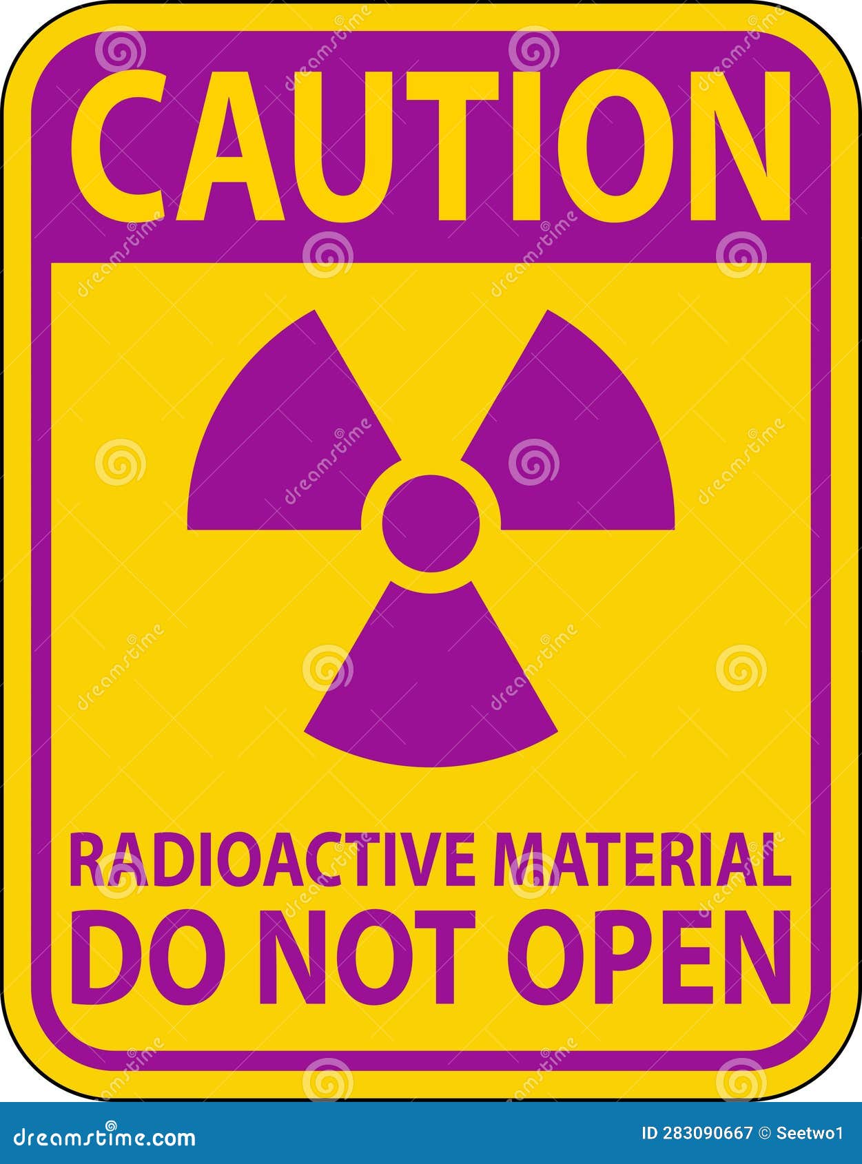 Caution Sign Radioactive Material Do Not Open Stock Vector ...