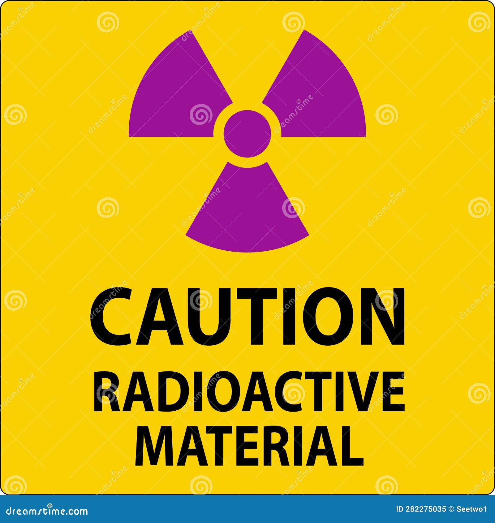 Caution Sign Radioactive Materials Stock Vector - Illustration of power ...