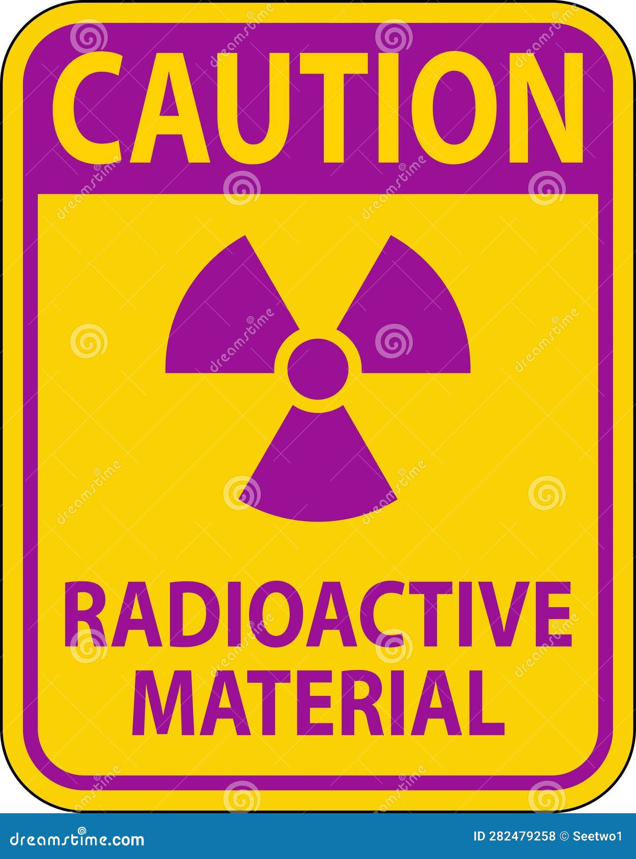 Caution Sign Radioactive Materials Stock Vector - Illustration of ...