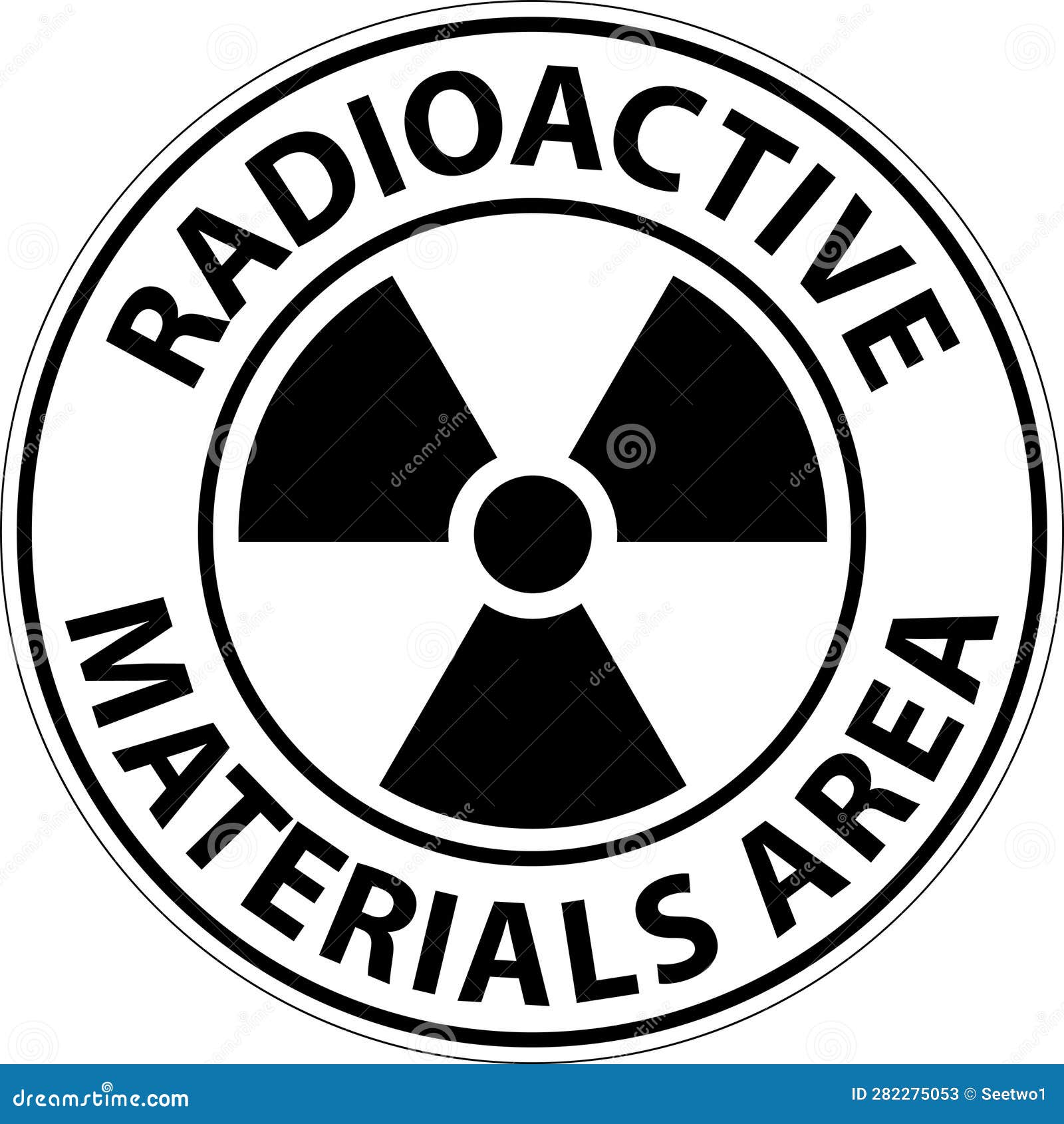 Caution Sign Radioactive Materials Area Stock Vector - Illustration of ...