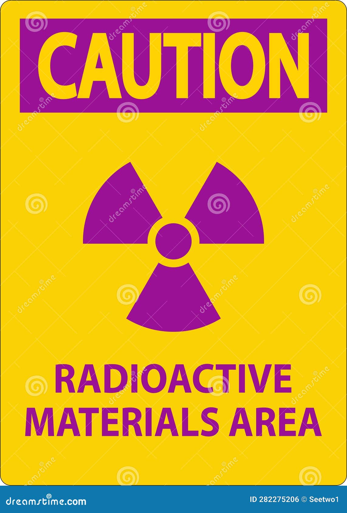 Caution Sign Radioactive Materials Area Stock Vector - Illustration of ...
