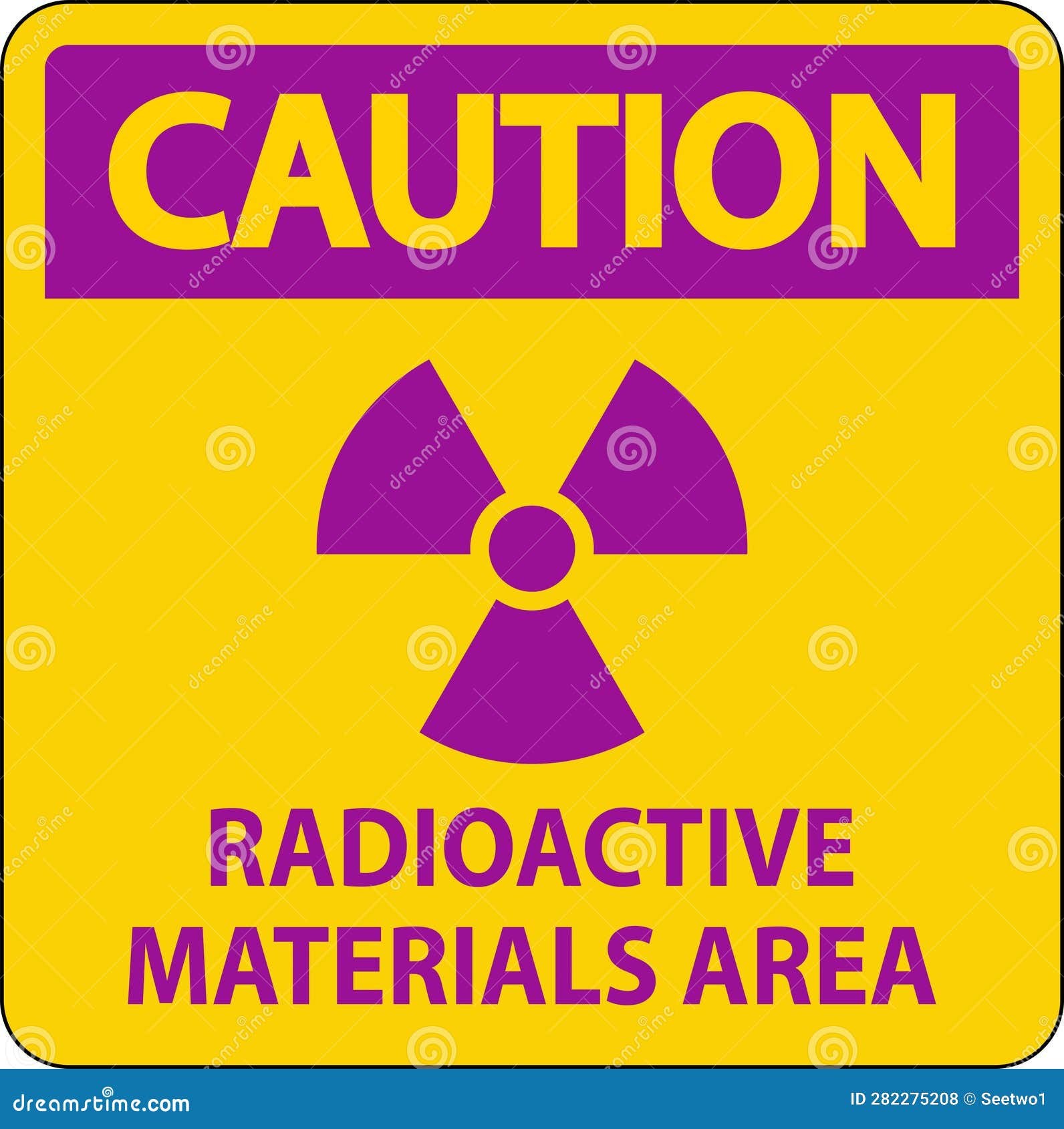 Caution Sign Radioactive Materials Area Stock Vector - Illustration of ...
