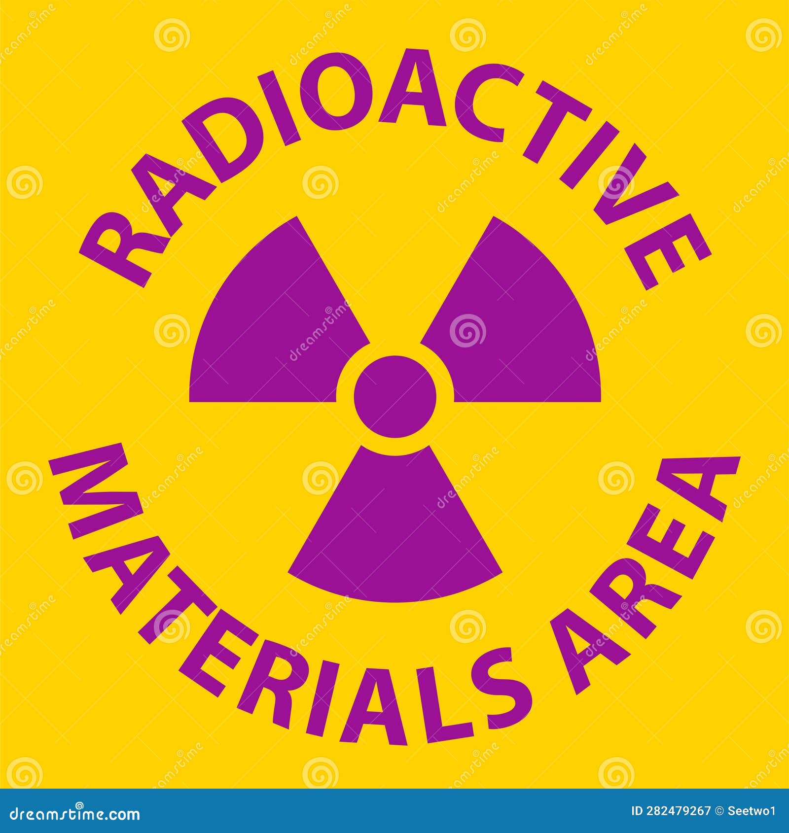 Caution Sign Radioactive Materials Area Stock Vector - Illustration of ...