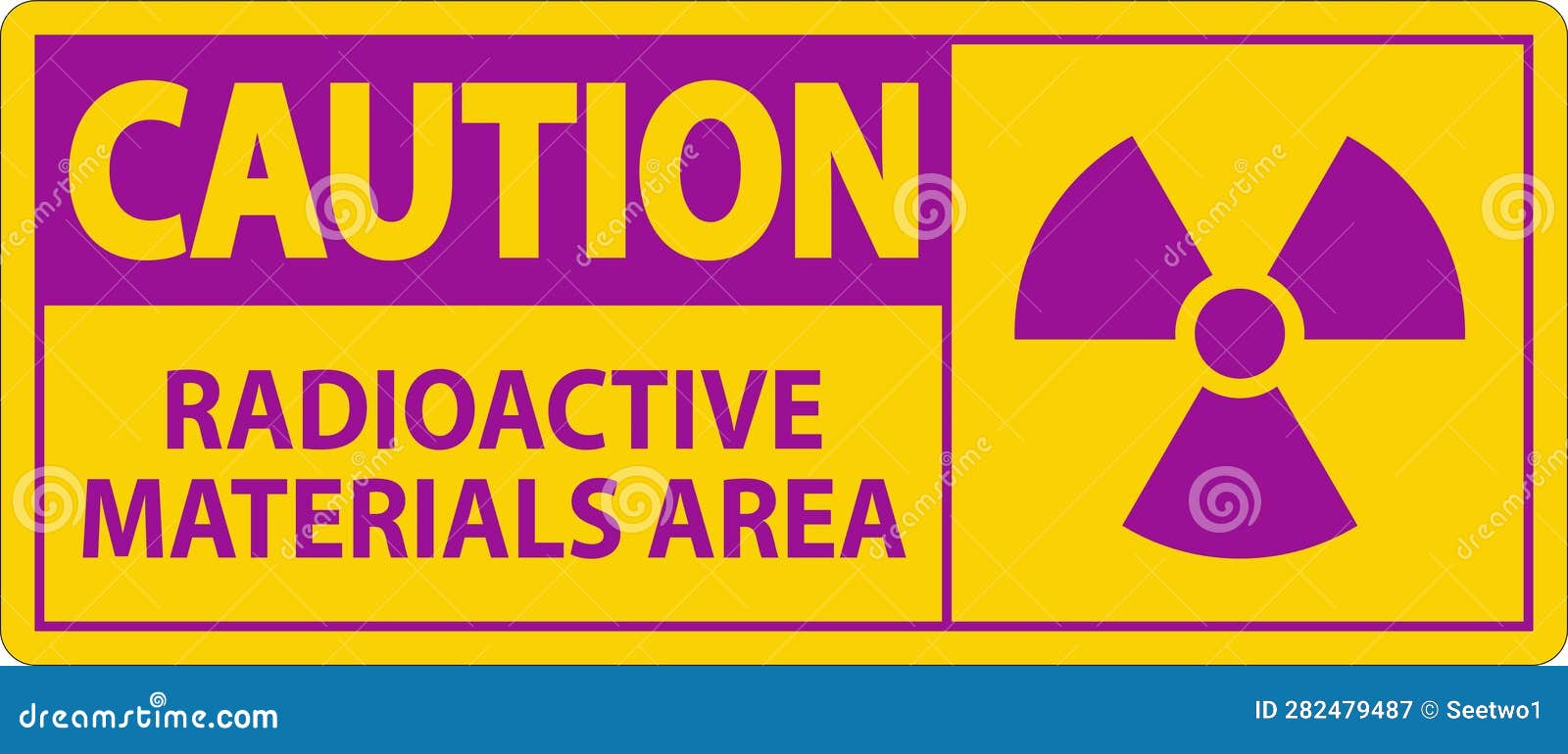 Caution Sign Radioactive Materials Area Stock Vector - Illustration of ...