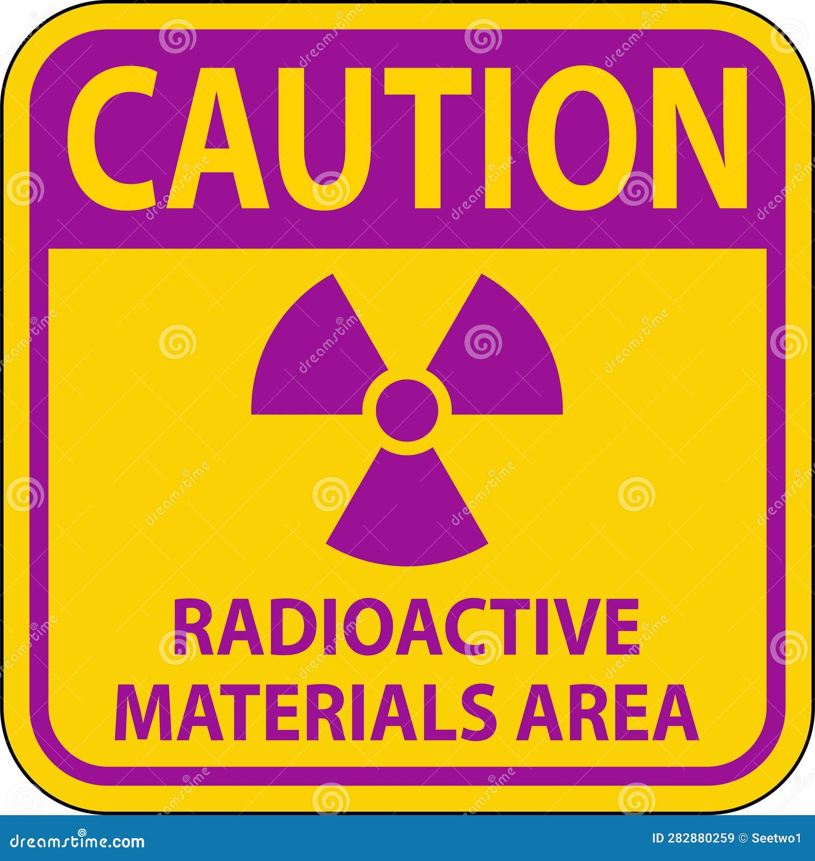 Caution Sign Radioactive Materials Area Stock Vector - Illustration of ...