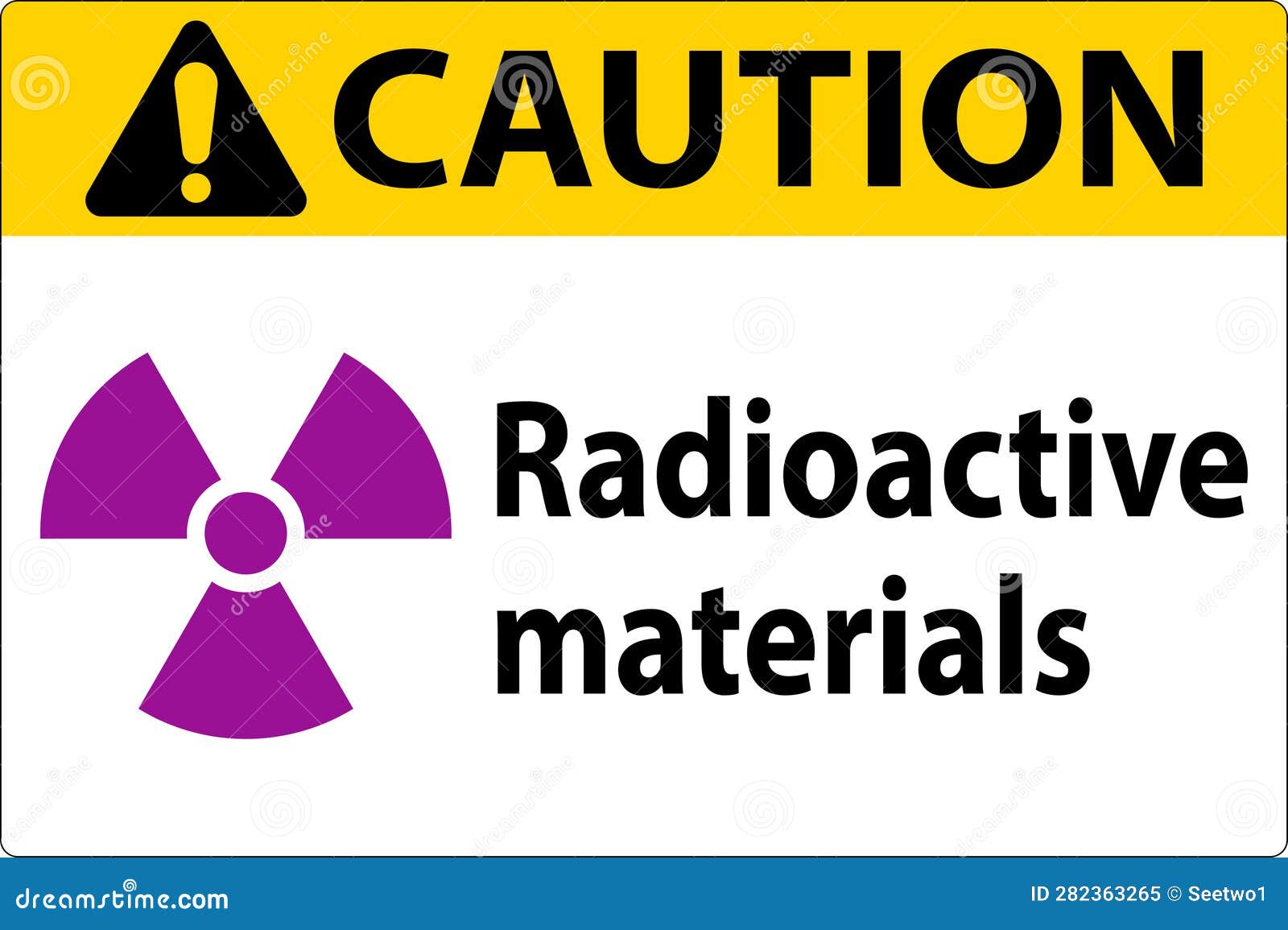 Caution Sign Radioactive Materials Stock Vector - Illustration of ...