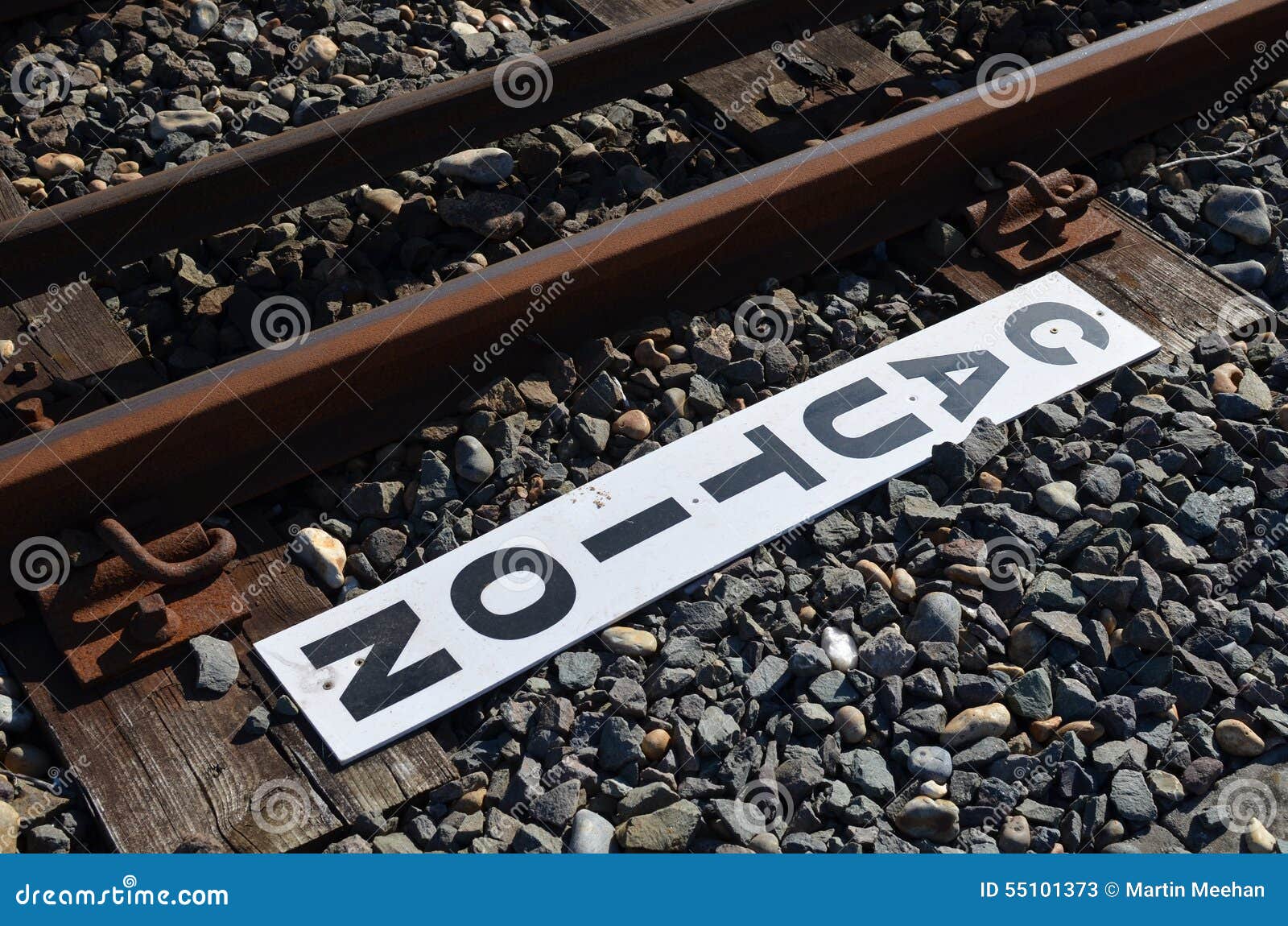Caution Sign beside Railway Track. Stock Image - Image of black, notice ...