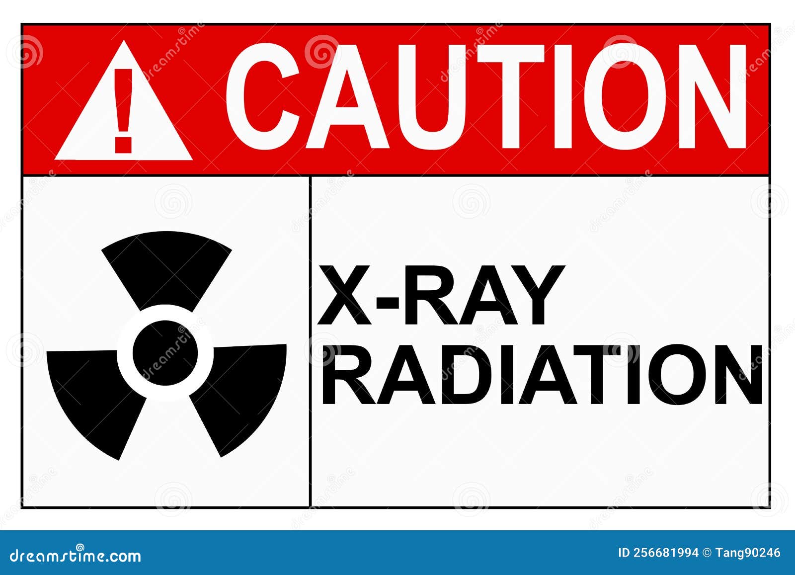 Caution Sign for X-ray Radiation Isolated Stock Illustration ...
