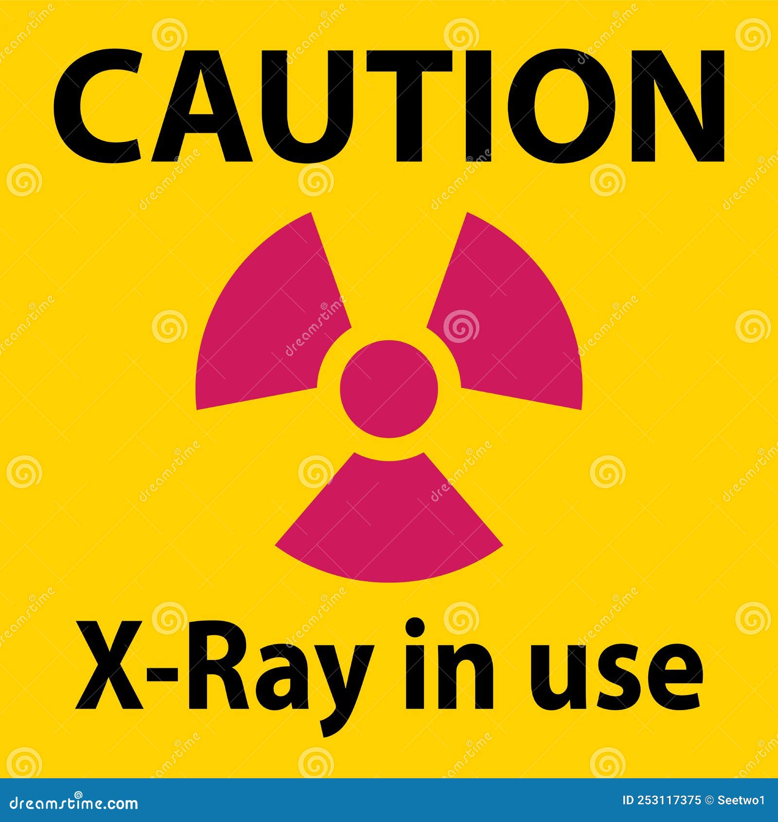 Caution Sign X-ray in Use on White Background Stock Vector ...