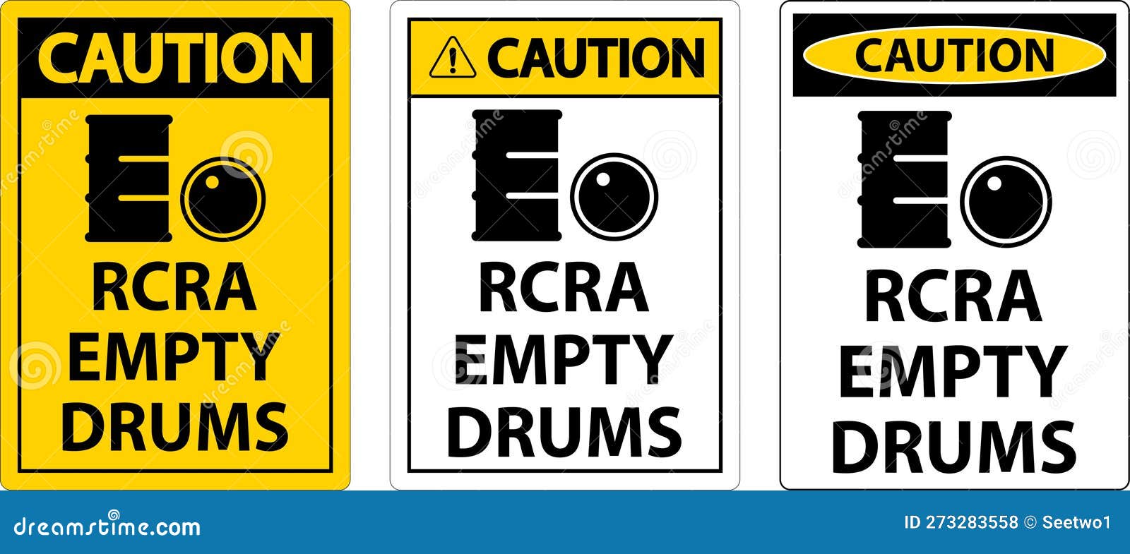Caution Sign RCRA Empty Drums on White Background Stock Vector ...