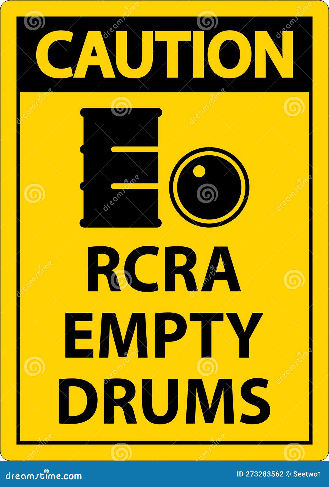 Caution Sign RCRA Empty Drums on White Background Stock Vector ...