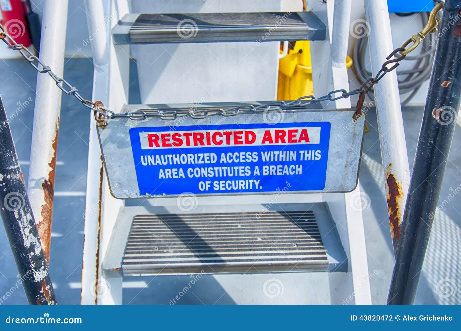 Caution Sign, Restricted Area Stock Photo - Image of barrier, safety ...