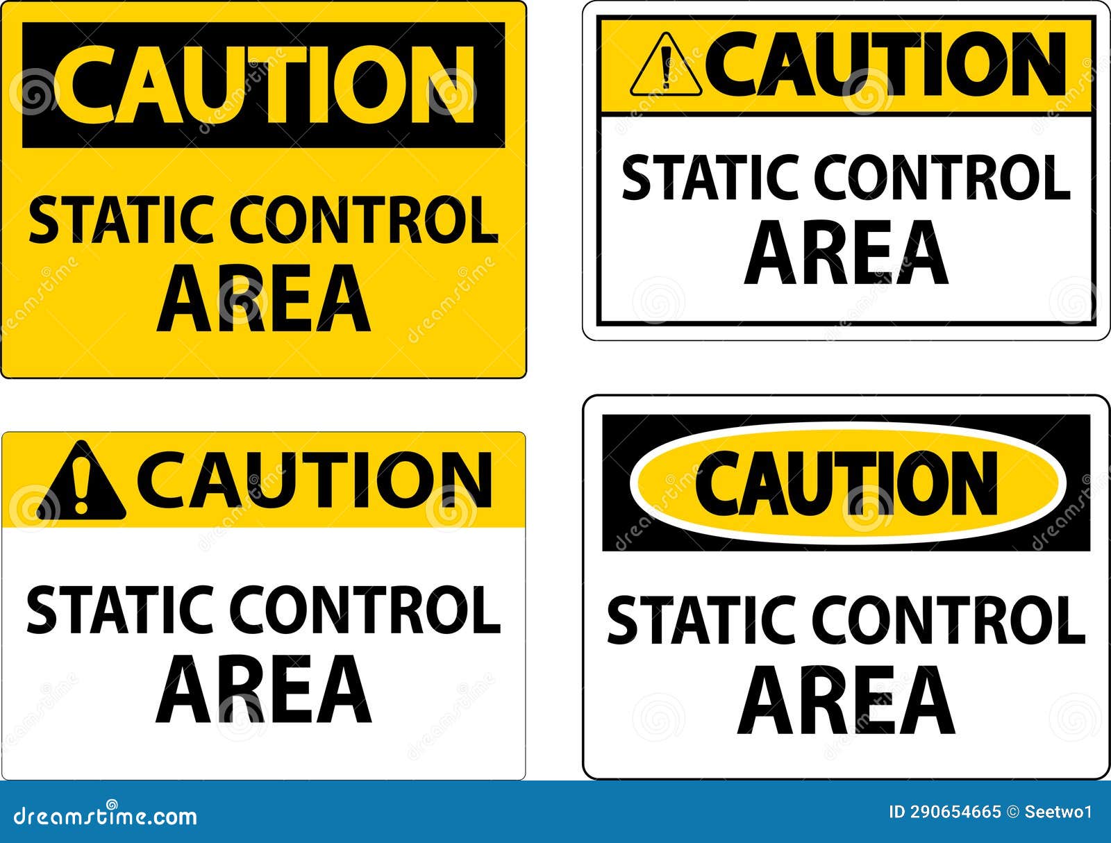 Caution Sign Static Control Area Stock Vector - Illustration of ...