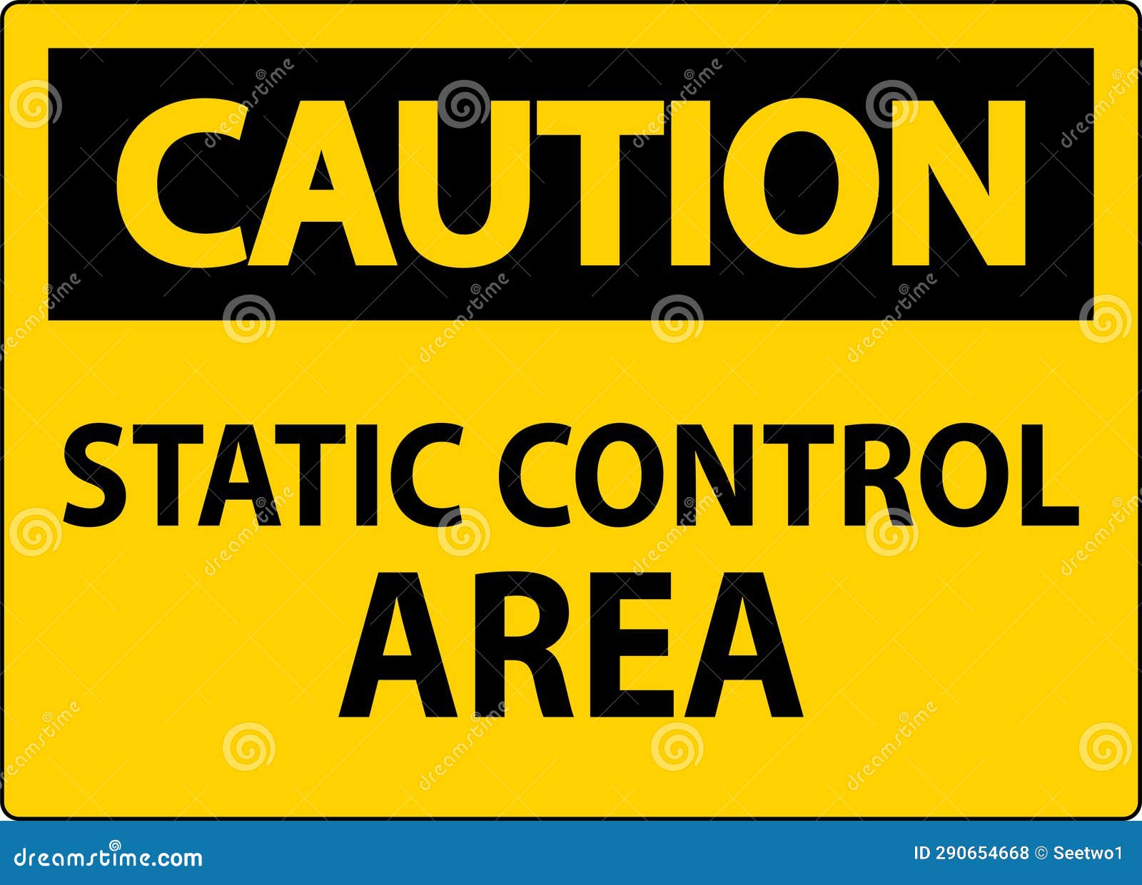 Caution Sign Static Control Area Stock Vector - Illustration of ...