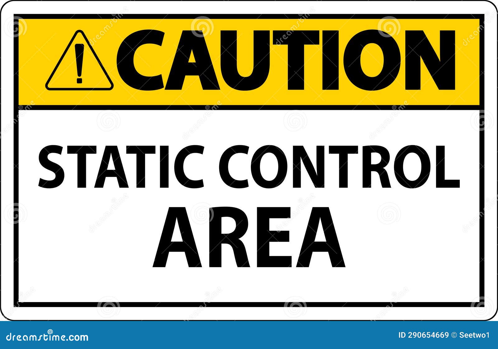 Caution Sign Static Control Area Stock Vector - Illustration of beware ...
