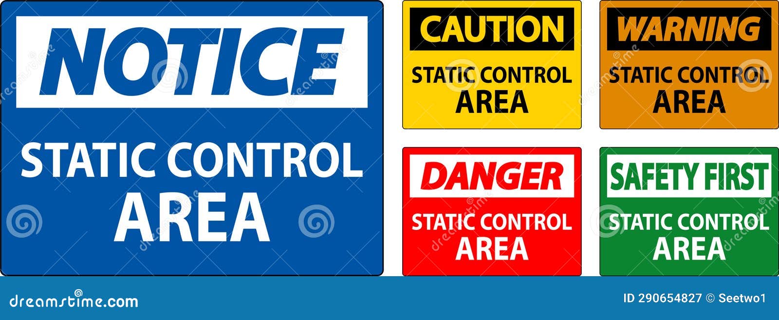 Caution Sign Static Control Area Stock Vector - Illustration of ...