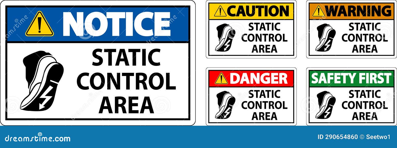 Caution Sign Static Control Area Stock Vector - Illustration of ground ...