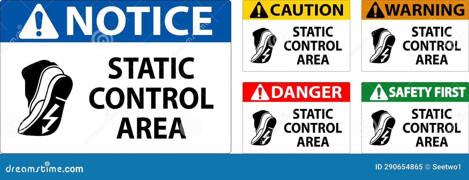 Caution Sign Static Control Area Stock Vector - Illustration of hand ...