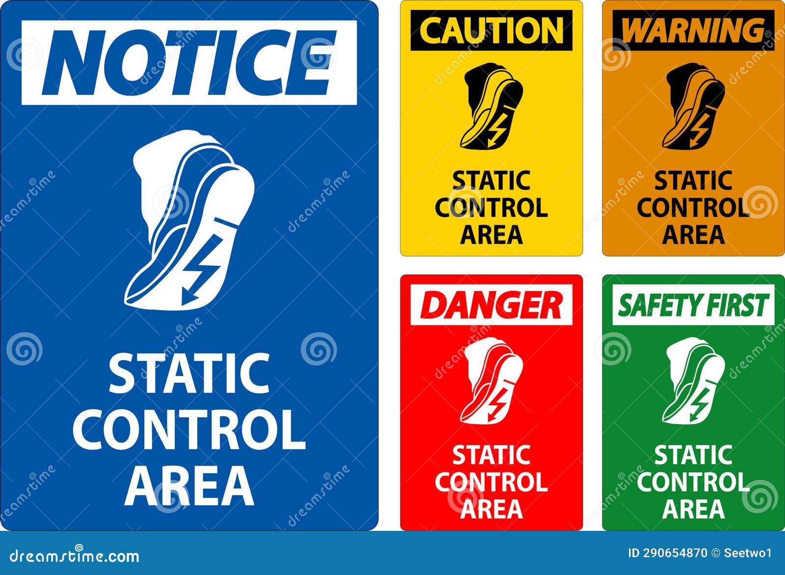 Caution Sign Static Control Area Stock Vector - Illustration of icon ...