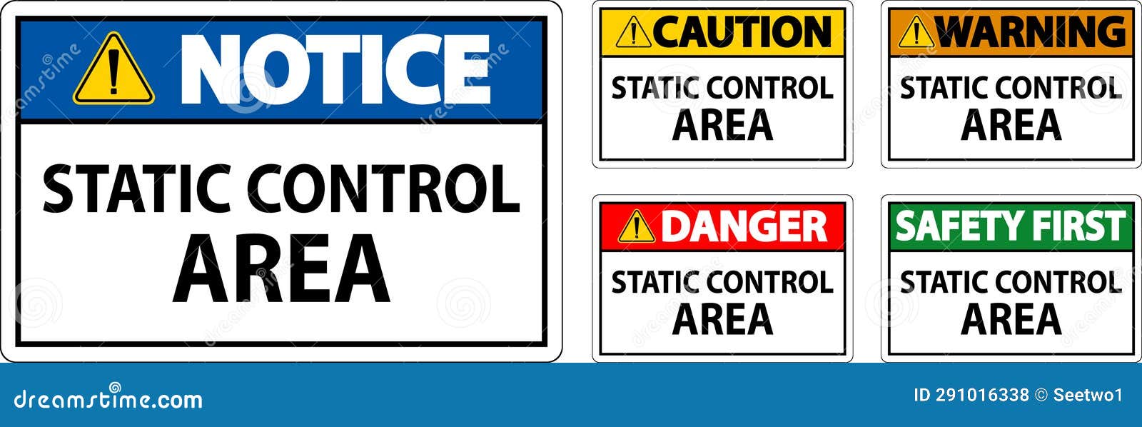 Caution Sign Static Control Area Stock Vector - Illustration of hand ...