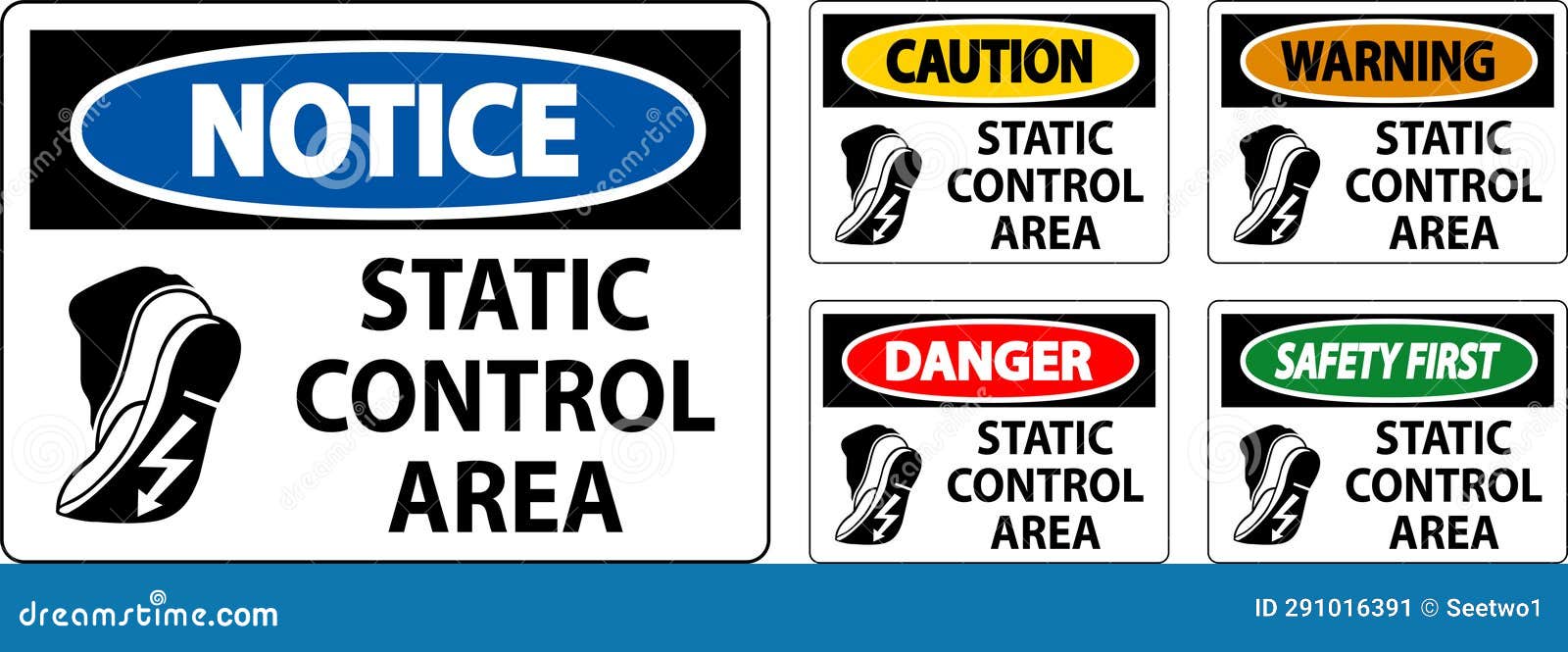 Caution Sign Static Control Area Stock Vector - Illustration of ...