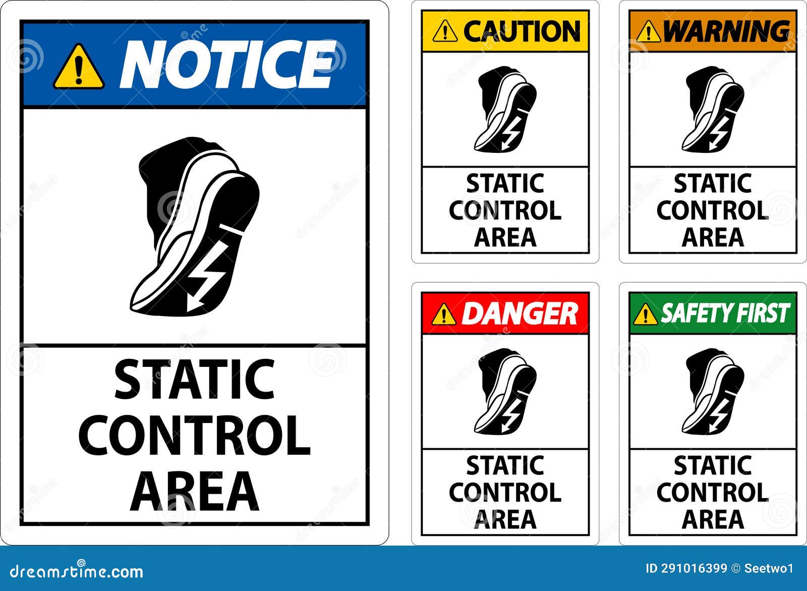 Caution Sign Static Control Area Stock Vector - Illustration of ...