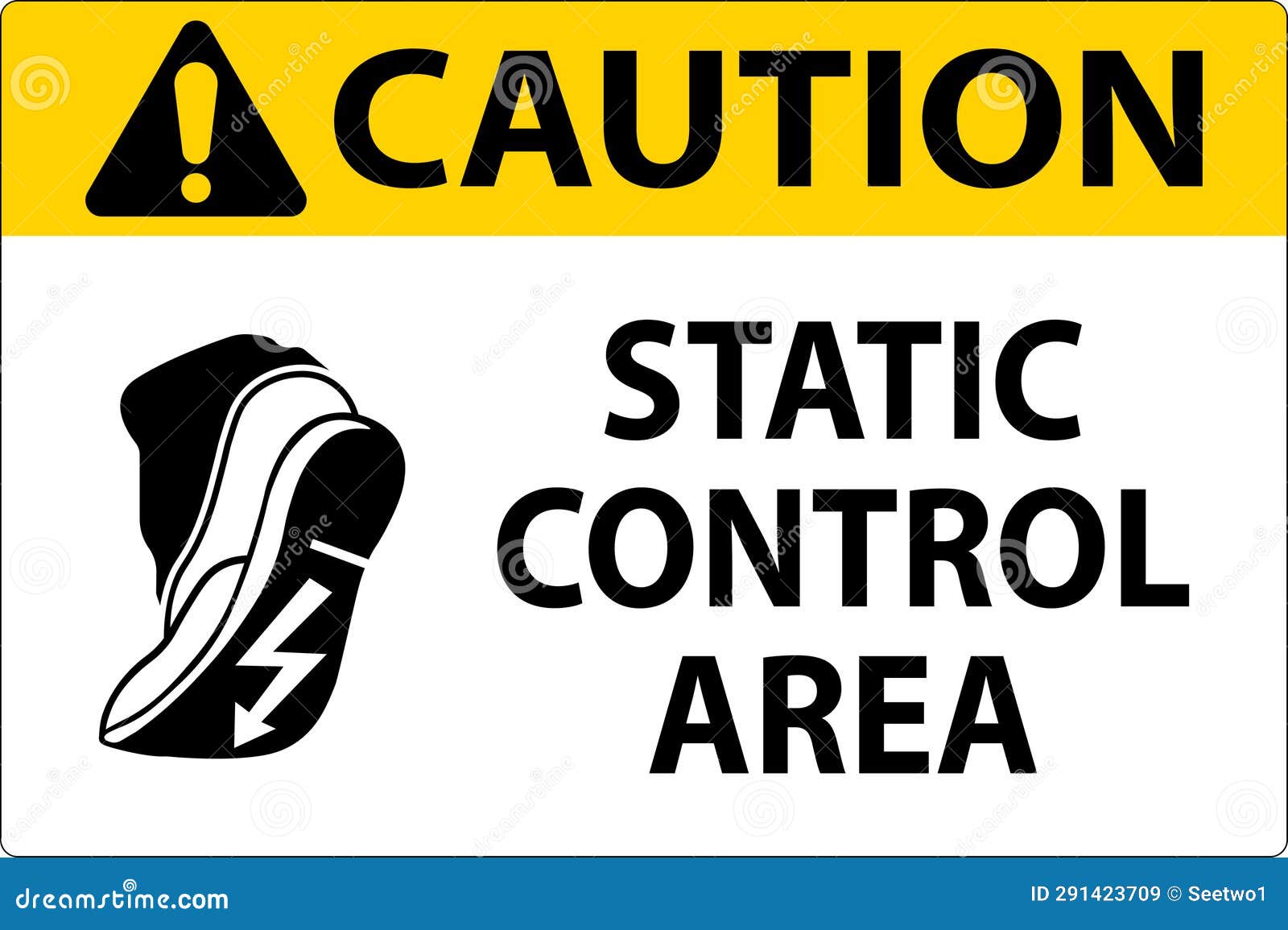 Caution Sign Static Control Area Stock Vector - Illustration of ...