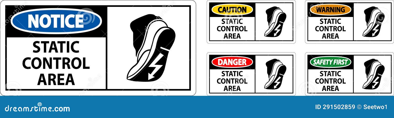 Caution Sign Static Control Area Stock Vector - Illustration of charge ...
