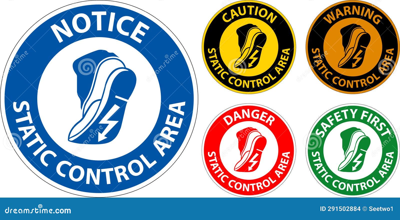 Caution Sign Static Control Area Stock Vector - Illustration of label ...