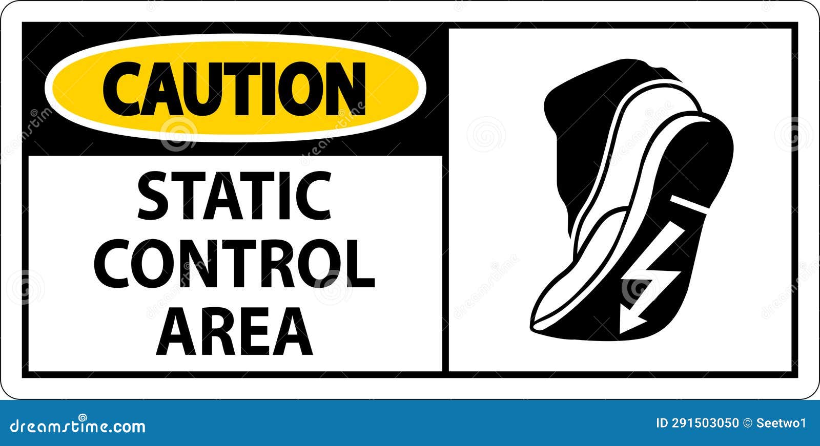 Caution Static Control Area ESD Protection Required Symbol Sign, Vector ...