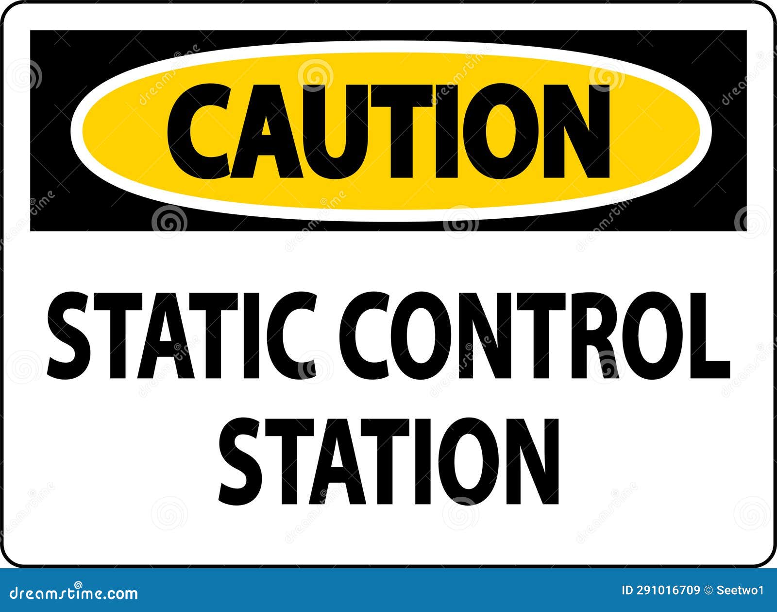 Caution Sign Static Control Station Stock Vector - Illustration of ...
