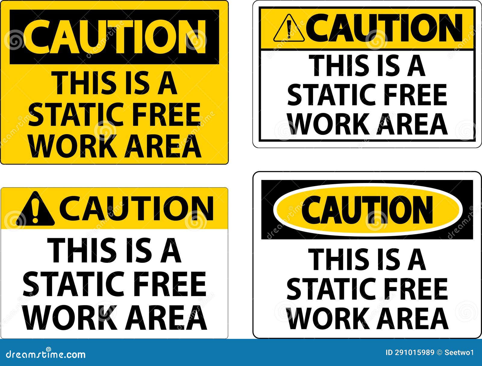 Caution Sign this is a Static Free Work Area Stock Vector ...