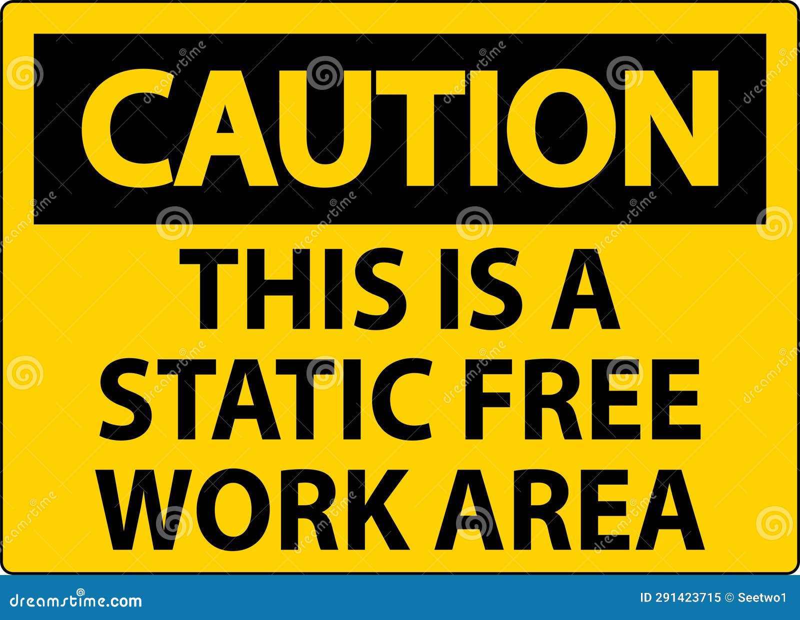 Caution Sign this is a Static Free Work Area Stock Vector ...