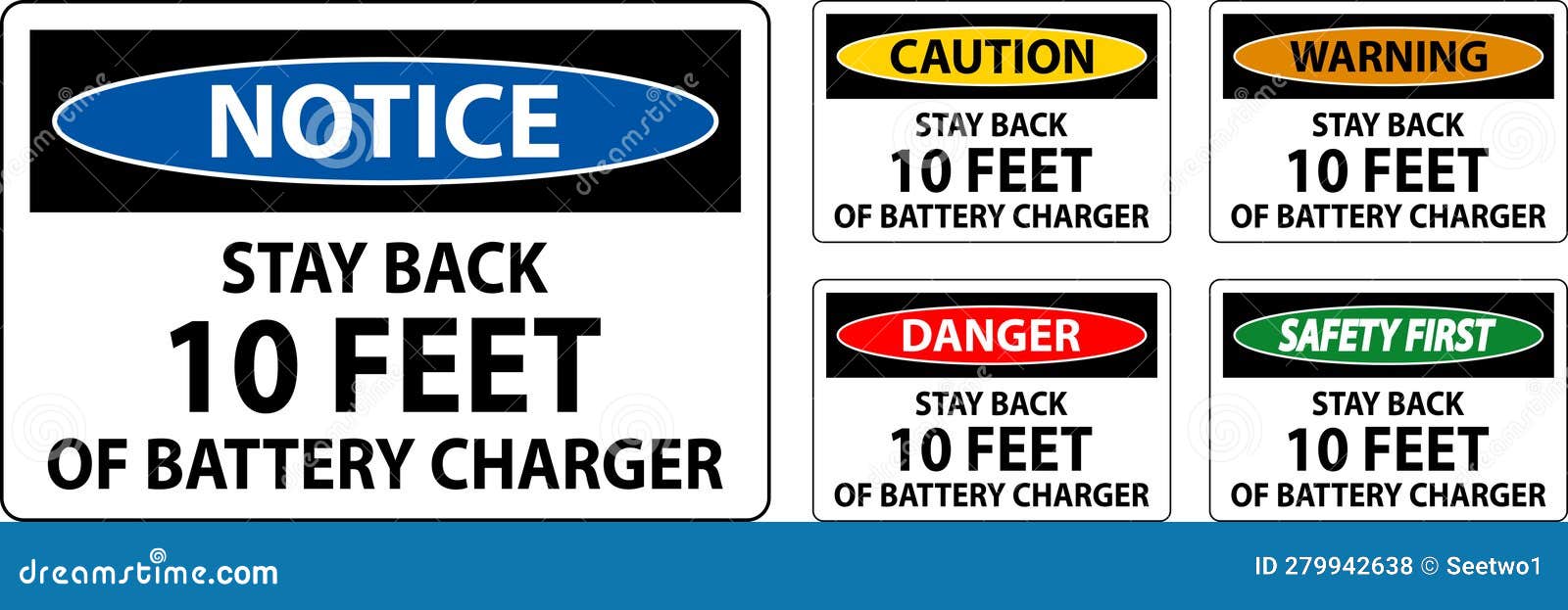 Caution Sign Stay Back 10 Feet of Battery Charger Stock Vector ... Caution Sign Stay Back 10 Feet of Battery Charger Stock Vector ...