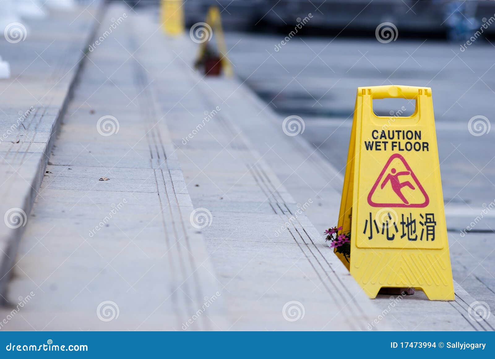 Caution sign on steps stock photo. Image of caution, concrete - 17473994