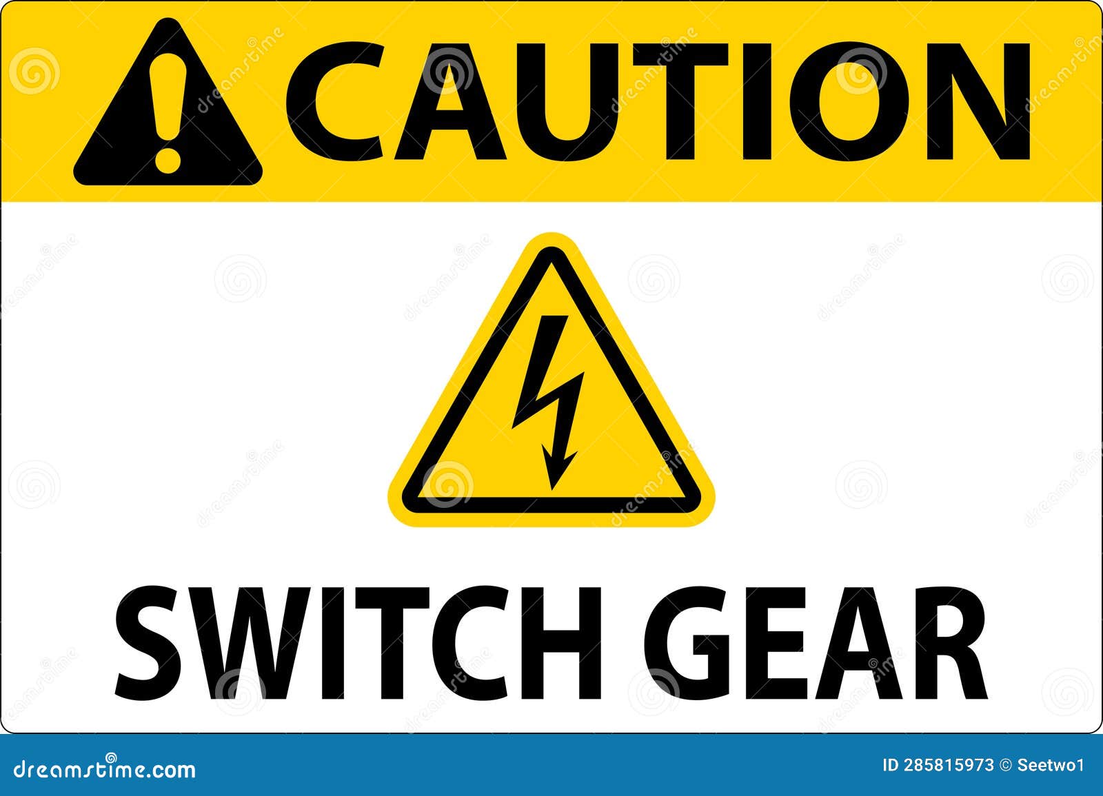 Caution Sign, Switch Gear Sign Stock Vector - Illustration of engine ...
