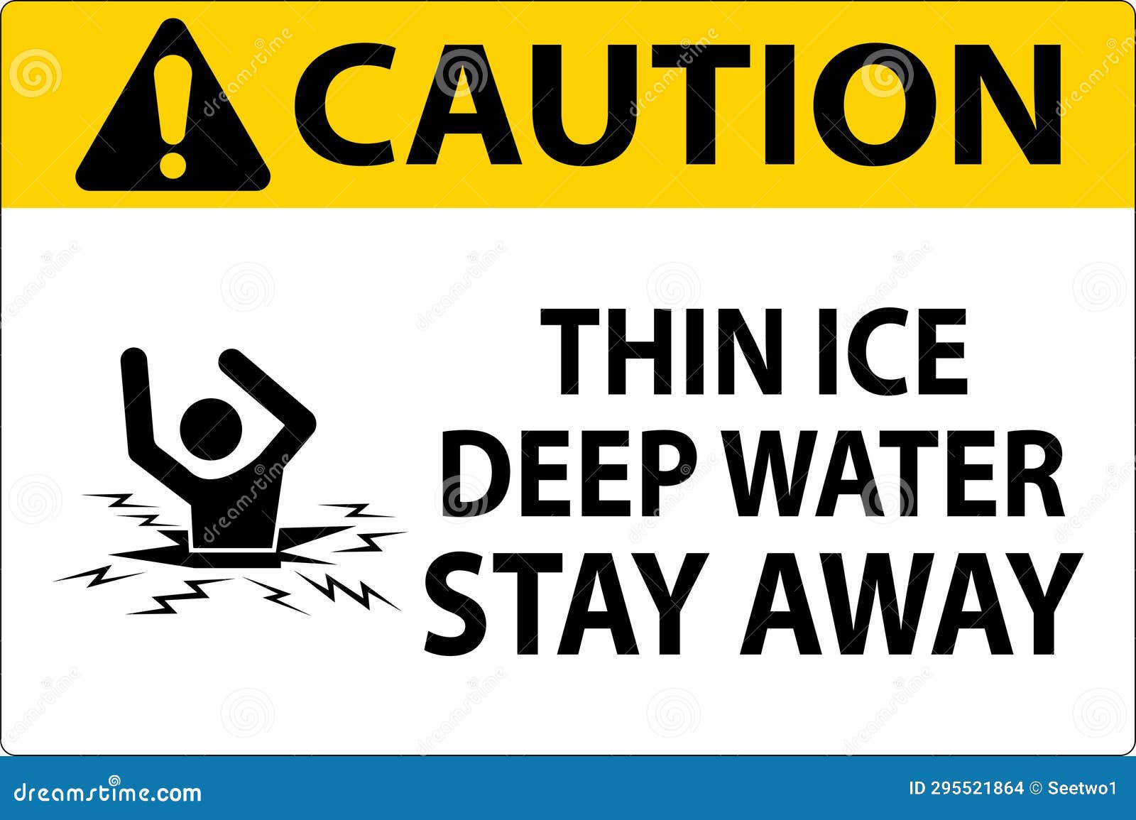 Caution Deep Water Sign Age Vector Drawing | CartoonDealer.com #314574769